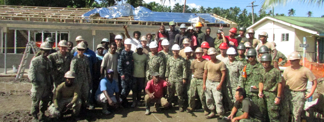 US Naval engineers and RFMF counterparts constructing 2 new classrooms ...