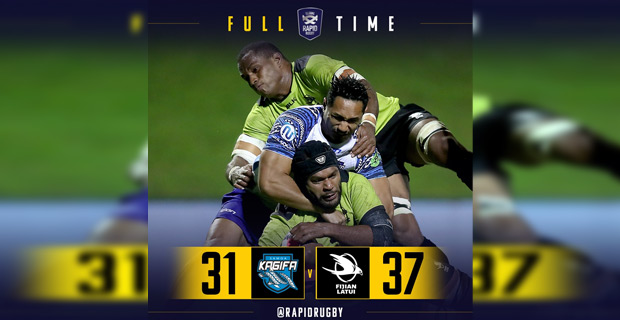 Fijian Latui beat Kagifa Samoa in their Global Rapid Rugby Match last night