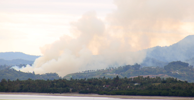 Firefighters currently trying to control bush fire in Naboro