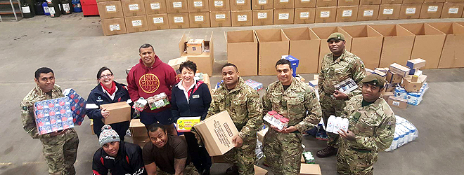 British Army soldiers send aid to Fiji after 3 weeks of packing relief ...