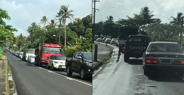 Truck breaks down in front of Lami Village, causes massive traffic jam