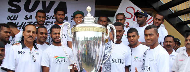 Suva soccer celebrate IDC win today in the capital