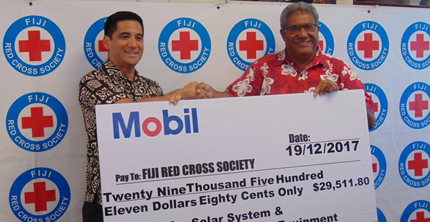 Mobil Oil Fiji donates $29,511.80 to Fiji Red Cross Society