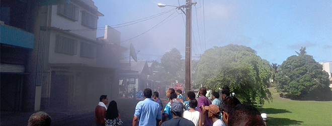 Fire fighters manage to control fire at International Embroidery outlet