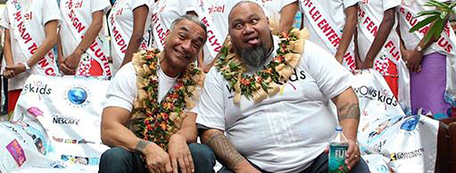 Laughing Samoans’ Ete visits children’s ward in Nadi and Lautoka