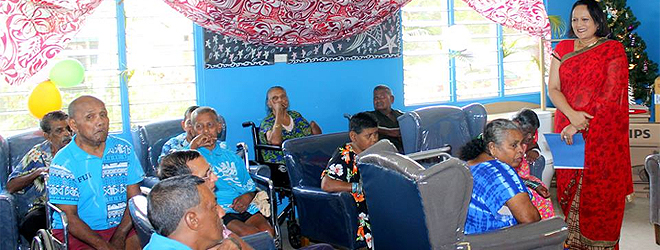 Senior Citizens of Golden Age Home in Lautoka treated with gifts on Christmas day