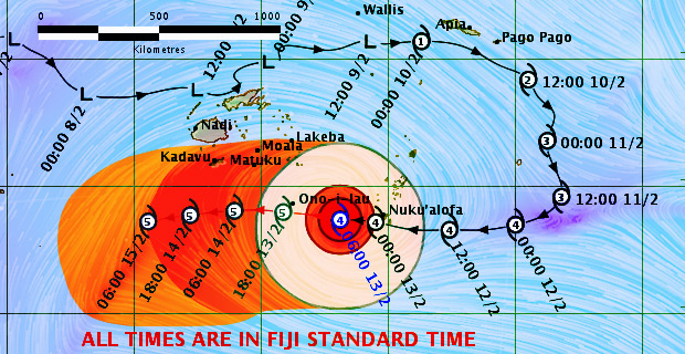 Tropical Cyclone Gita expected to enter Southern Lau Group from tonight