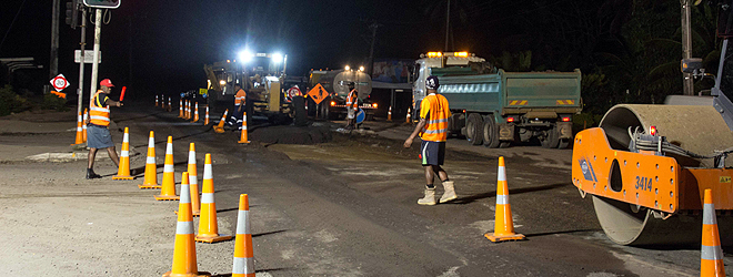 Buca Bay Road going through resealing works