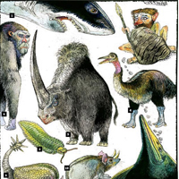 Children being educated on extinct animals