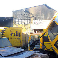 CDP courier service building suffers major fire damage