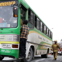 LTA inspects bus which caught fire yesterday