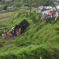 Driver rescued after being trapped inside a Waste truck