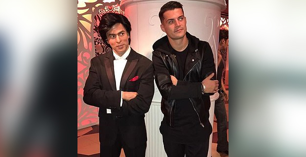 Arsenal soccer star Granit Xhaka meets Bollywood legend Shah Rukh Khan