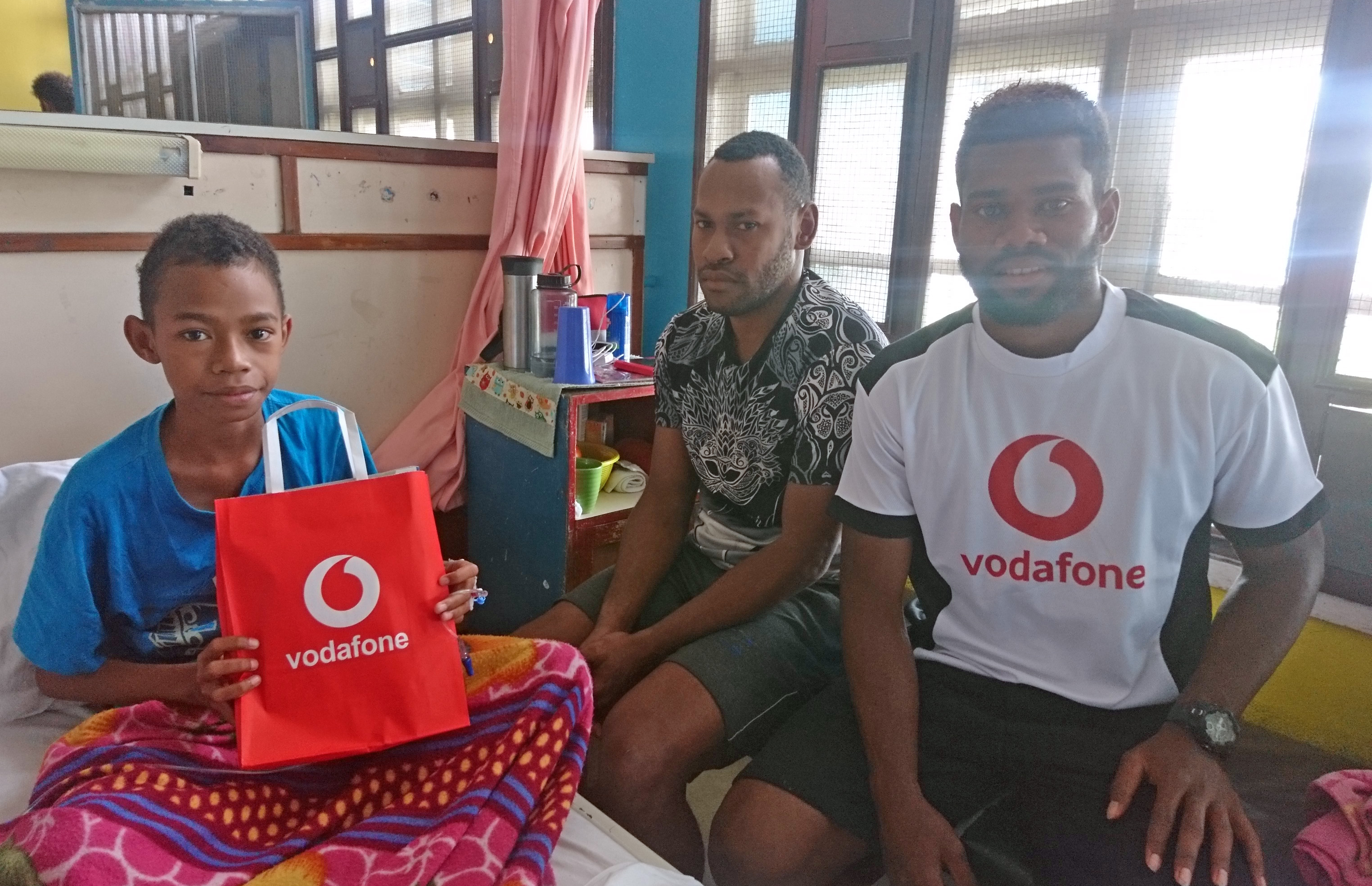 Vodafone National U23 Football team visit children at the Lautoka ...